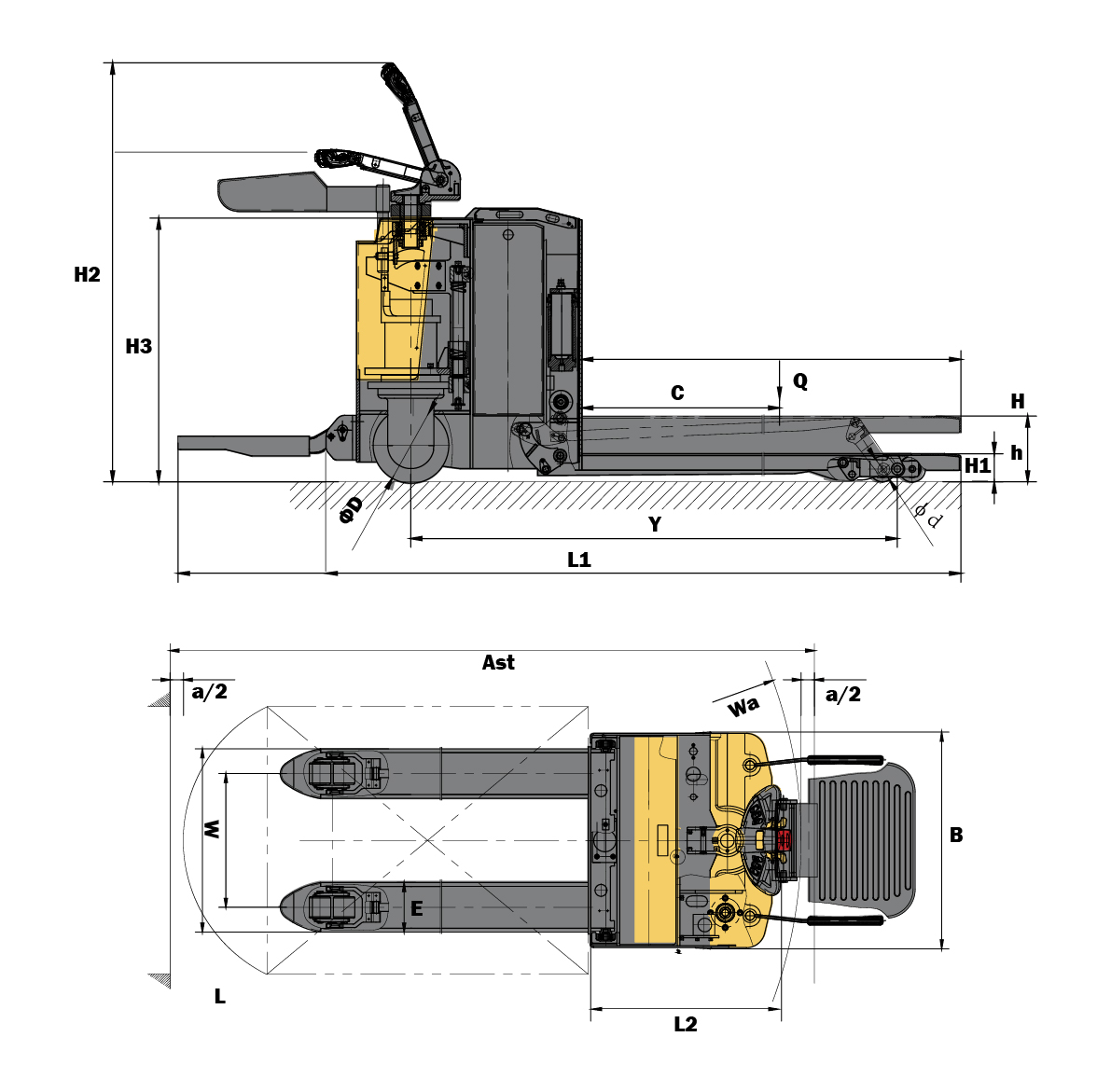 ELECTRIC RIDER / RIDE ON PALLET TRUCK Model: SERPT-2500 Capacity: 2500 ...